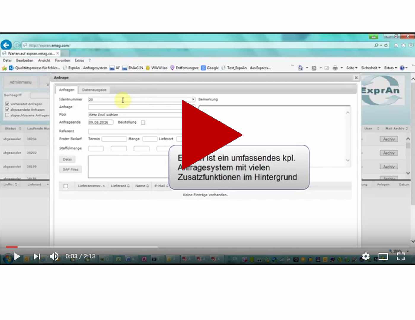 Home - ExprAn - das ExpressAnfragesystem